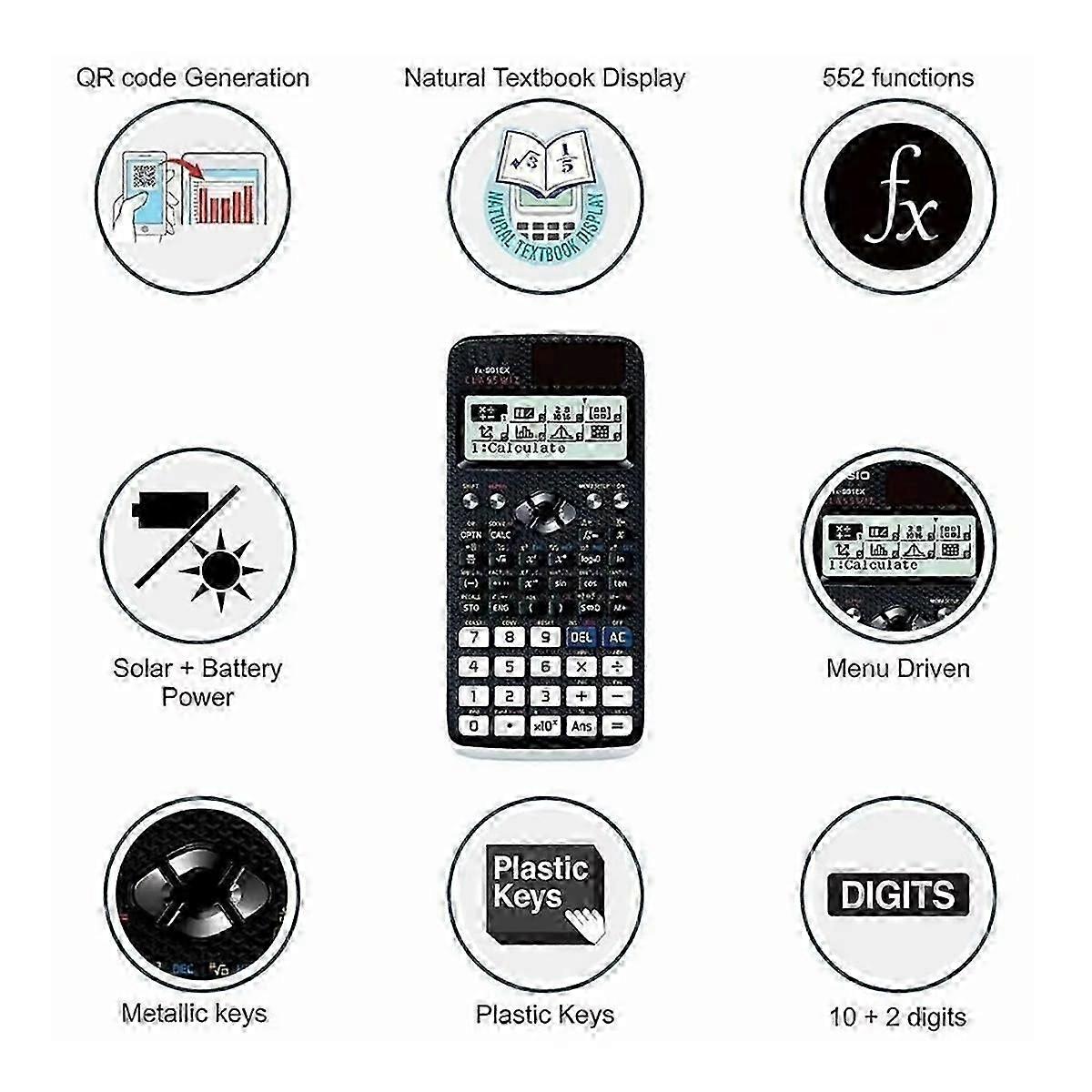 991EX Scientific Calculator Digital Large Display 696 Functions for ...