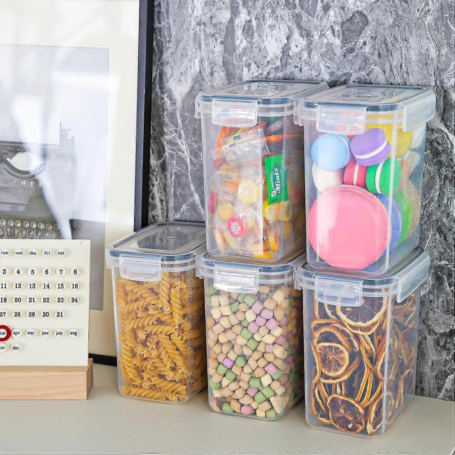 5-Pack 1.6L Airtight Food Storage Containers, Organize Kitchen ...