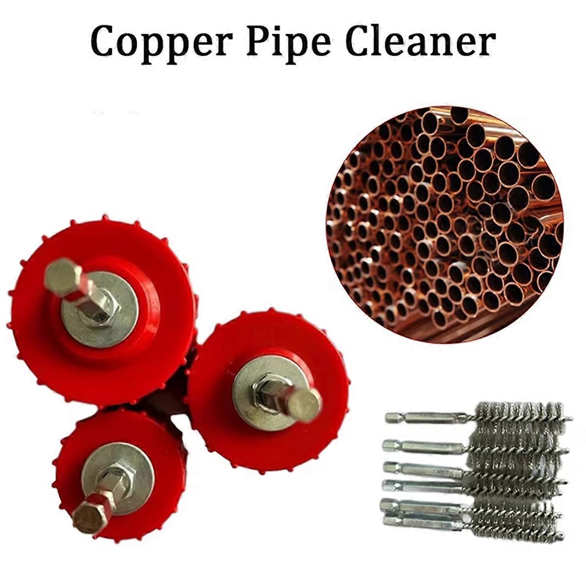 1 Set Copper Pipe Cleaner Set for Power Drill, Tube Cleaning Brush ...