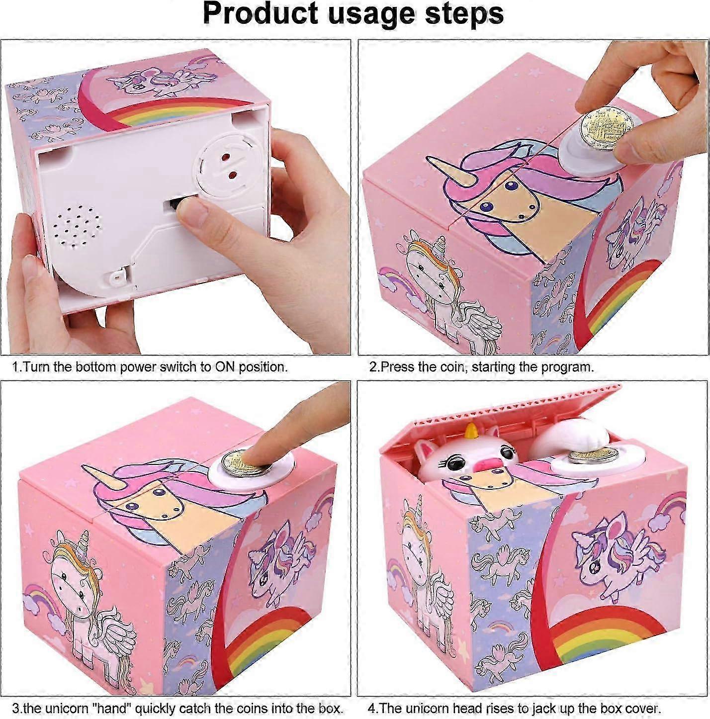 Unicorn Money Bank for Girls, Automatic Saving Money Box for Kids Girls ...