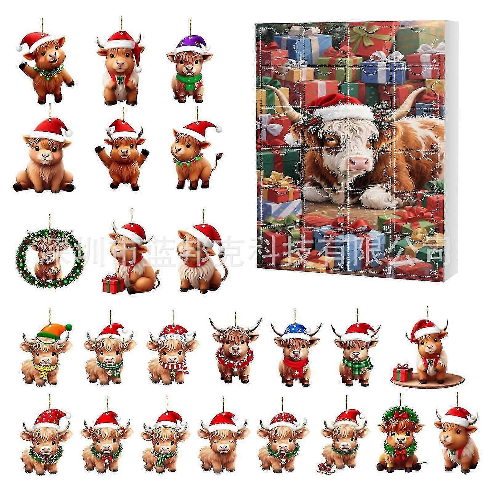 Christmas yak-themed calendar blind box advent countdown blind box ...