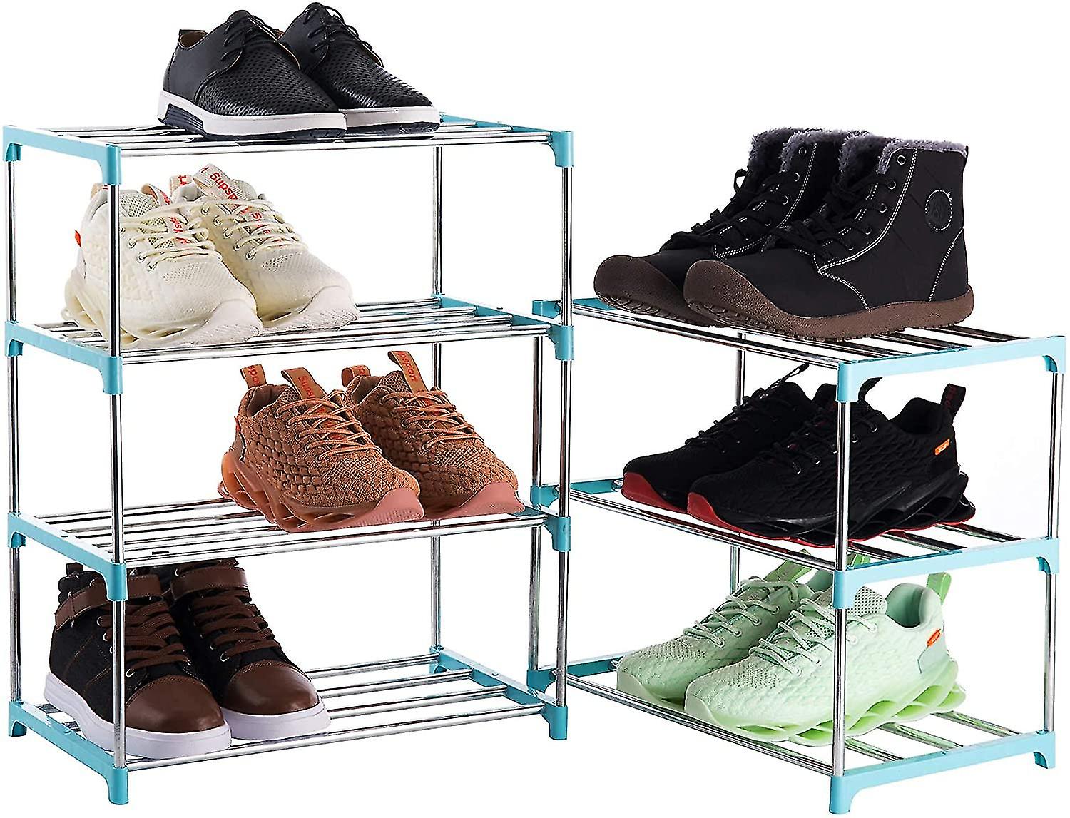 4-tier Stackable Small Shoe Rack, Lightweight Shoe Shelf Storage ...
