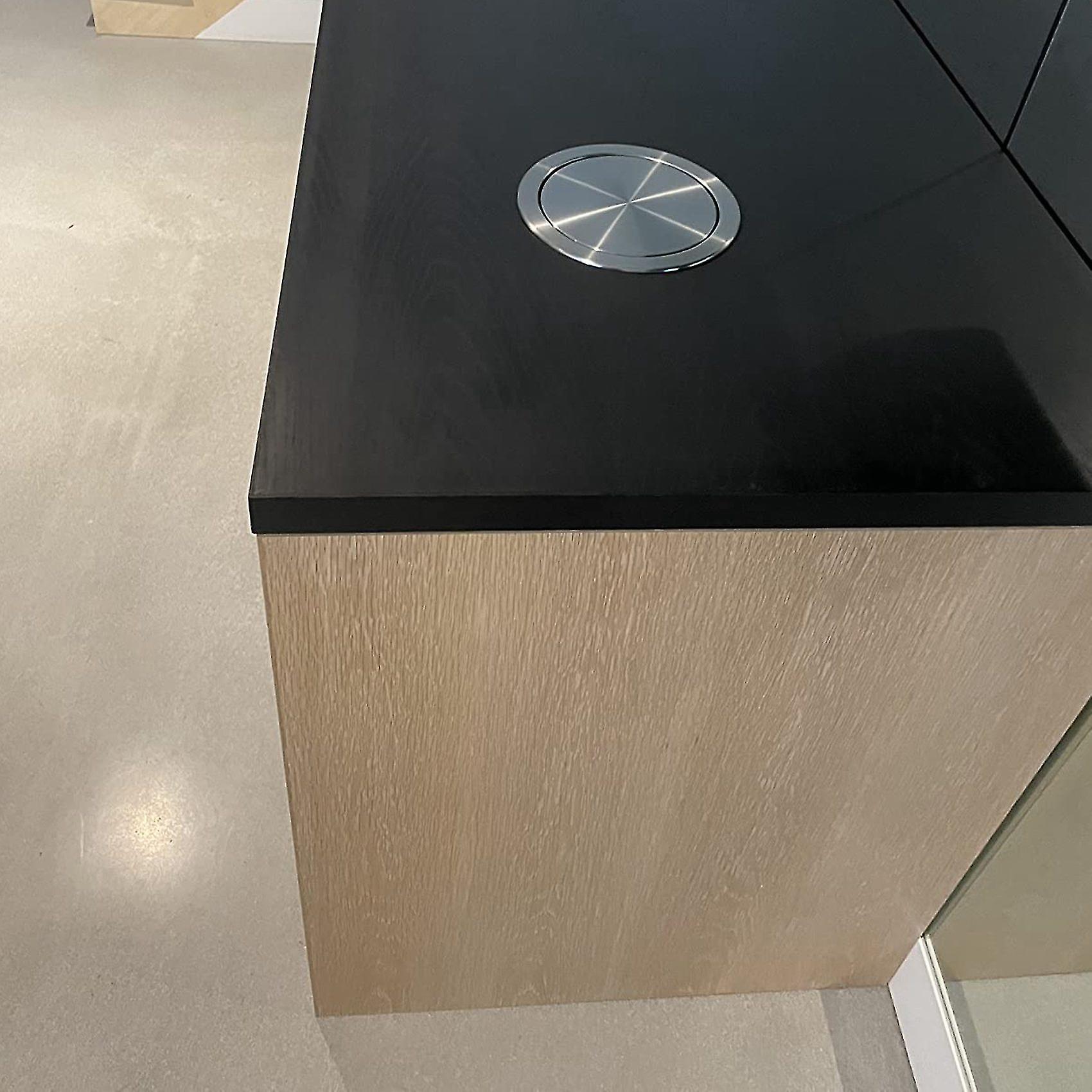 Stainless Steel Garbage Flap Lid Trash Bin Cover Flush Built-in Balance ...