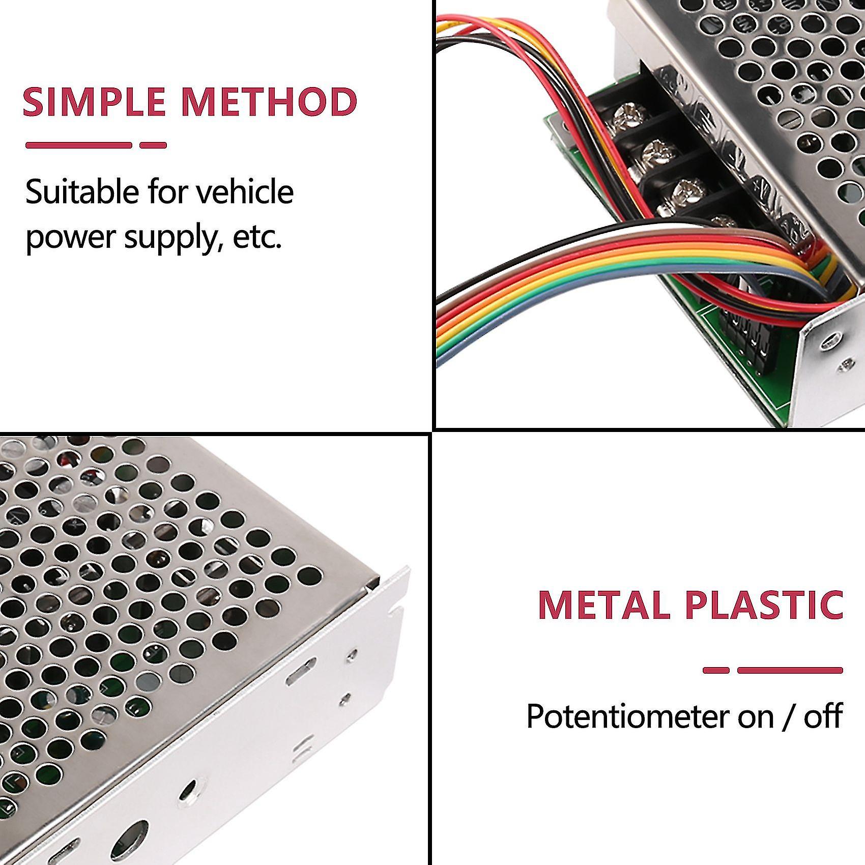 Dc 10-55v 60a Dc Motor Speed Controller Pwm 12v 24v 48v 2000w Max 100a Reversible Potentiometer ...