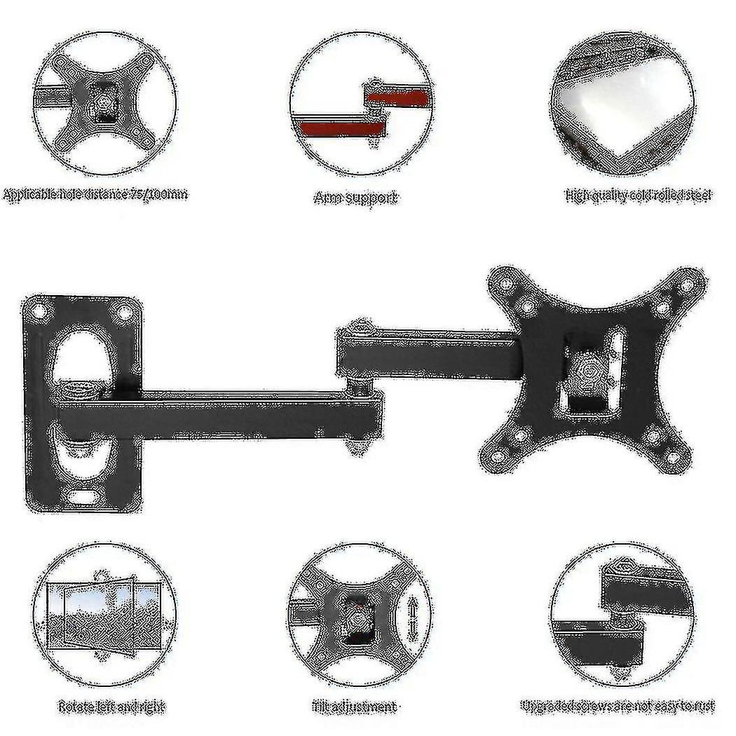 Universal Wall Mount Stand For 14-27inch Lcd Led Screen Height ...