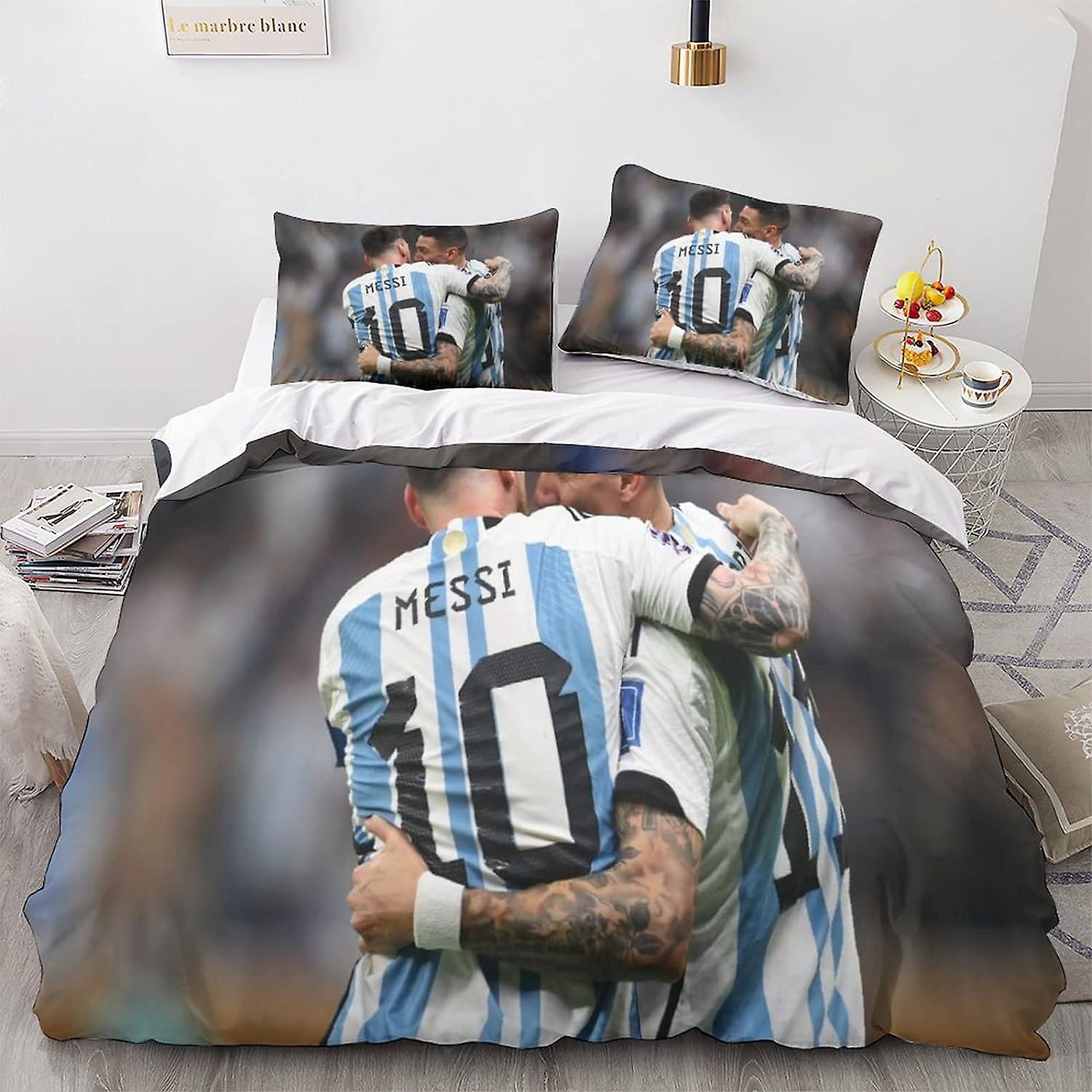 Lionel Messi 3D Print Quilt Cover Dynebetræk Sæt Single Print ...
