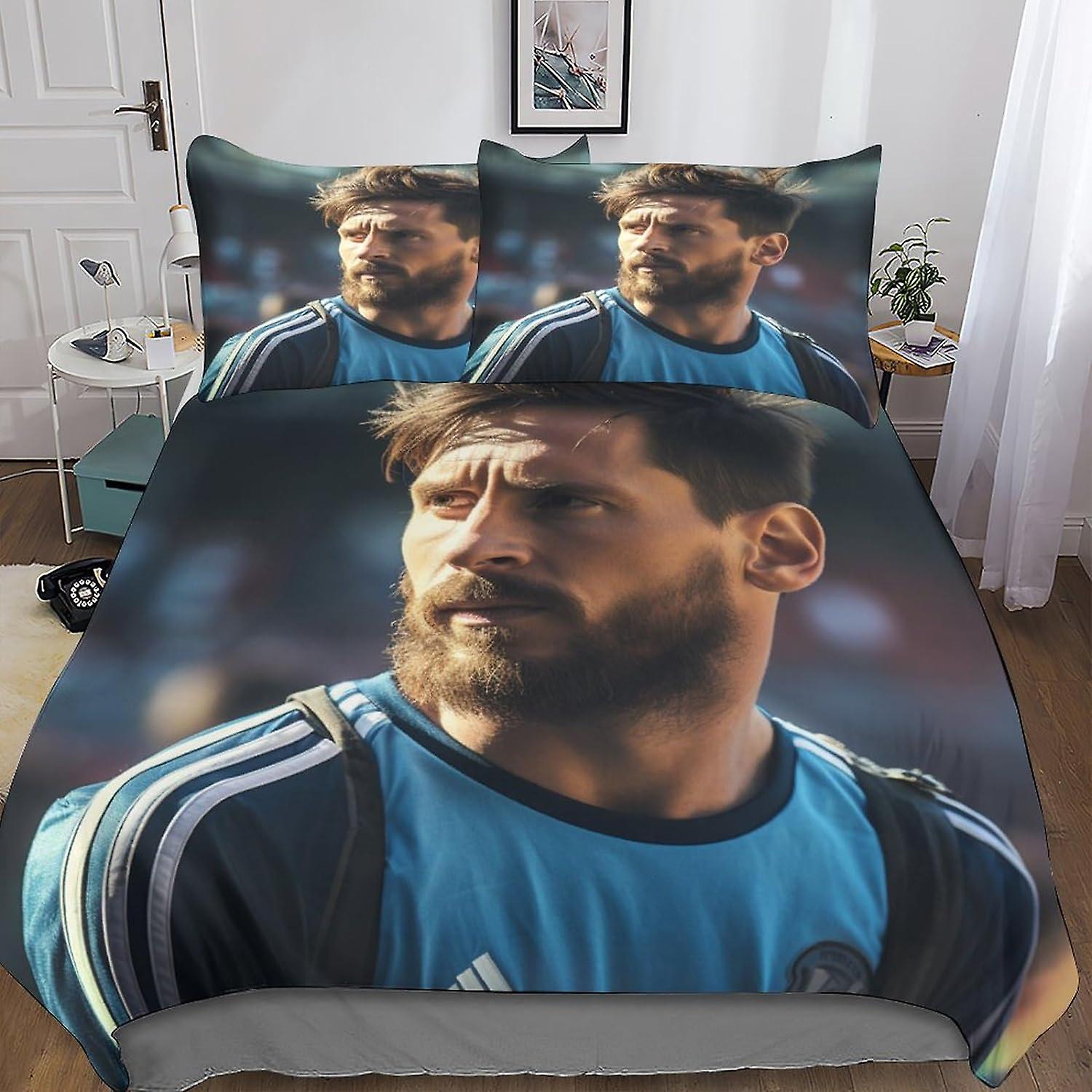 Lionel Messi Premium Duvet Cover Set with Hidden Zipper Closure ...