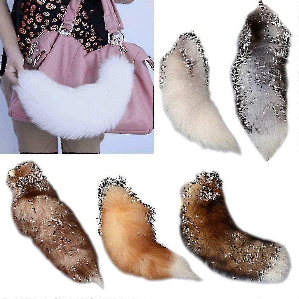 Plush-fox Tail Keychain Furry Animal Tail Keyring Keychain 40cm Animal ...