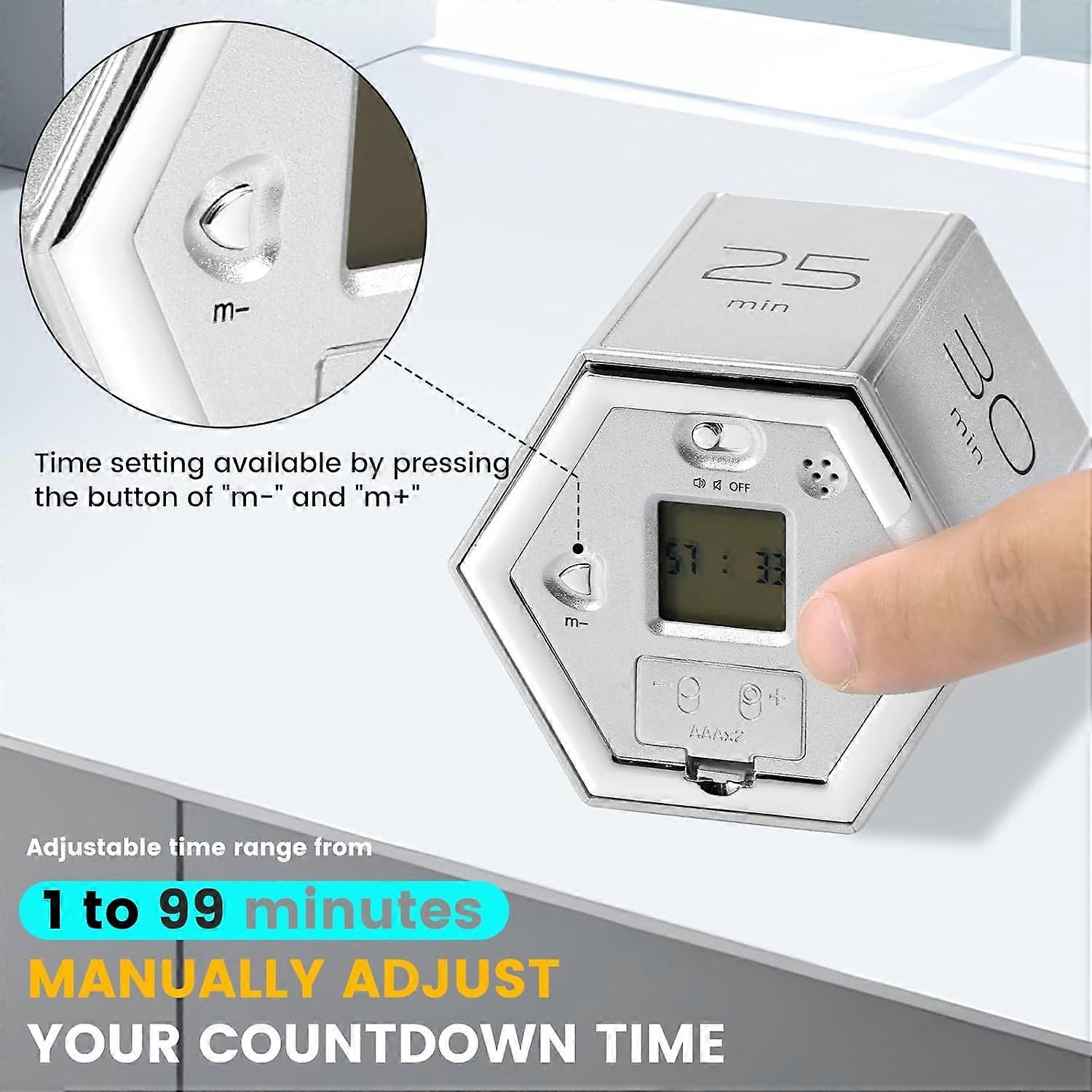 Pomodoro Cube Timer 1/5/10/25/30/60min and Custom Countdown Flip Focus ...