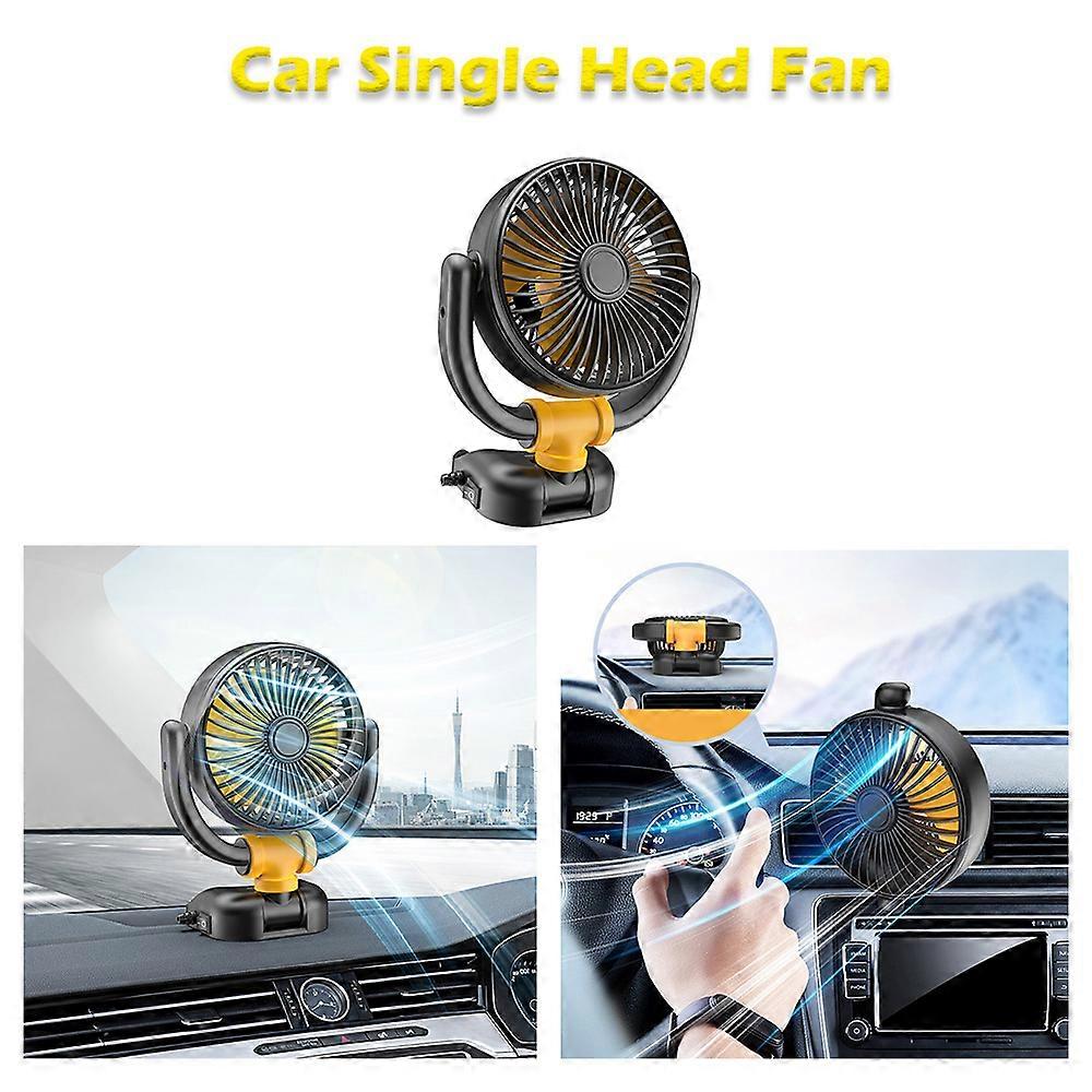 LBQ Car Single Head Fan 5/12/24V 360 Adjustable Air Cooling Fan Auto ...
