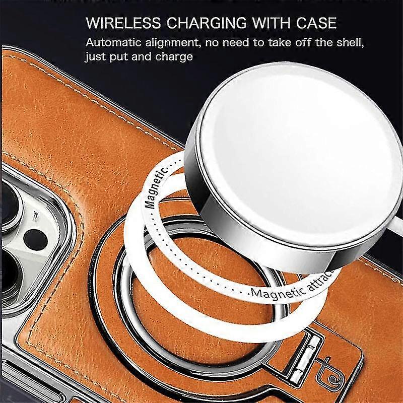 Luxury Leather Invisible Stand Phone Case For Iphone Case15/14/13 Pro ...