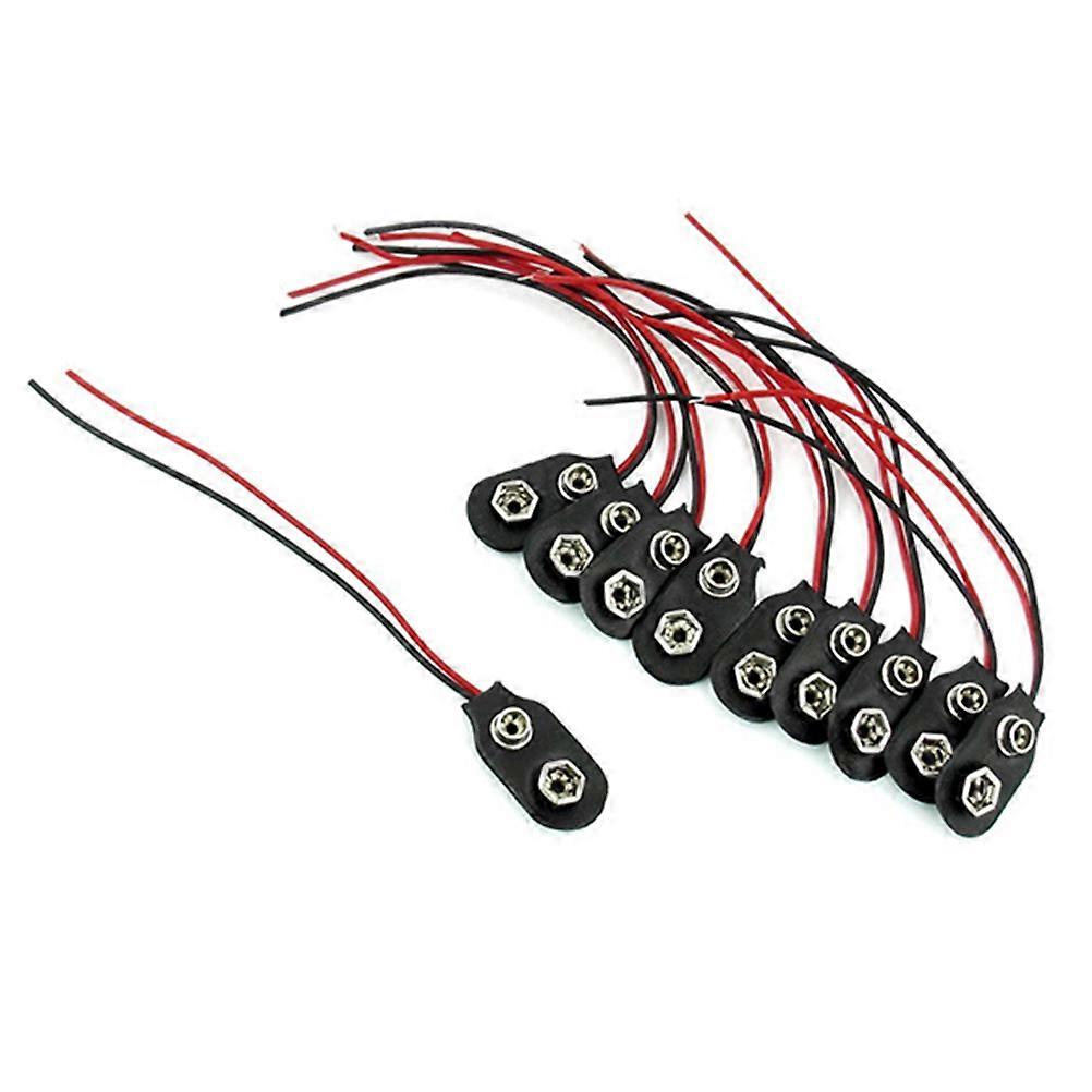 50pcs I Type Snap 9V Battery Clip Connector with Cable (Black) | Fruugo UK