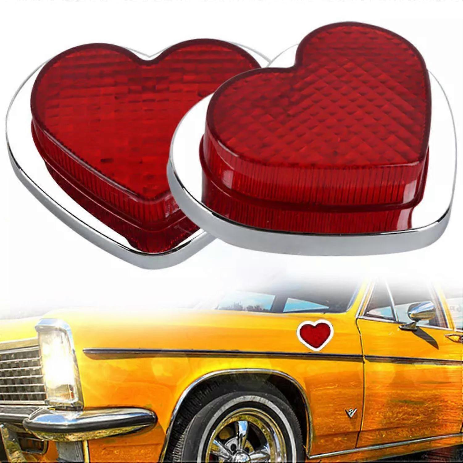 2PCS Turn Signal Lights, 12V Heart Shaped LED Light Side Marker ...