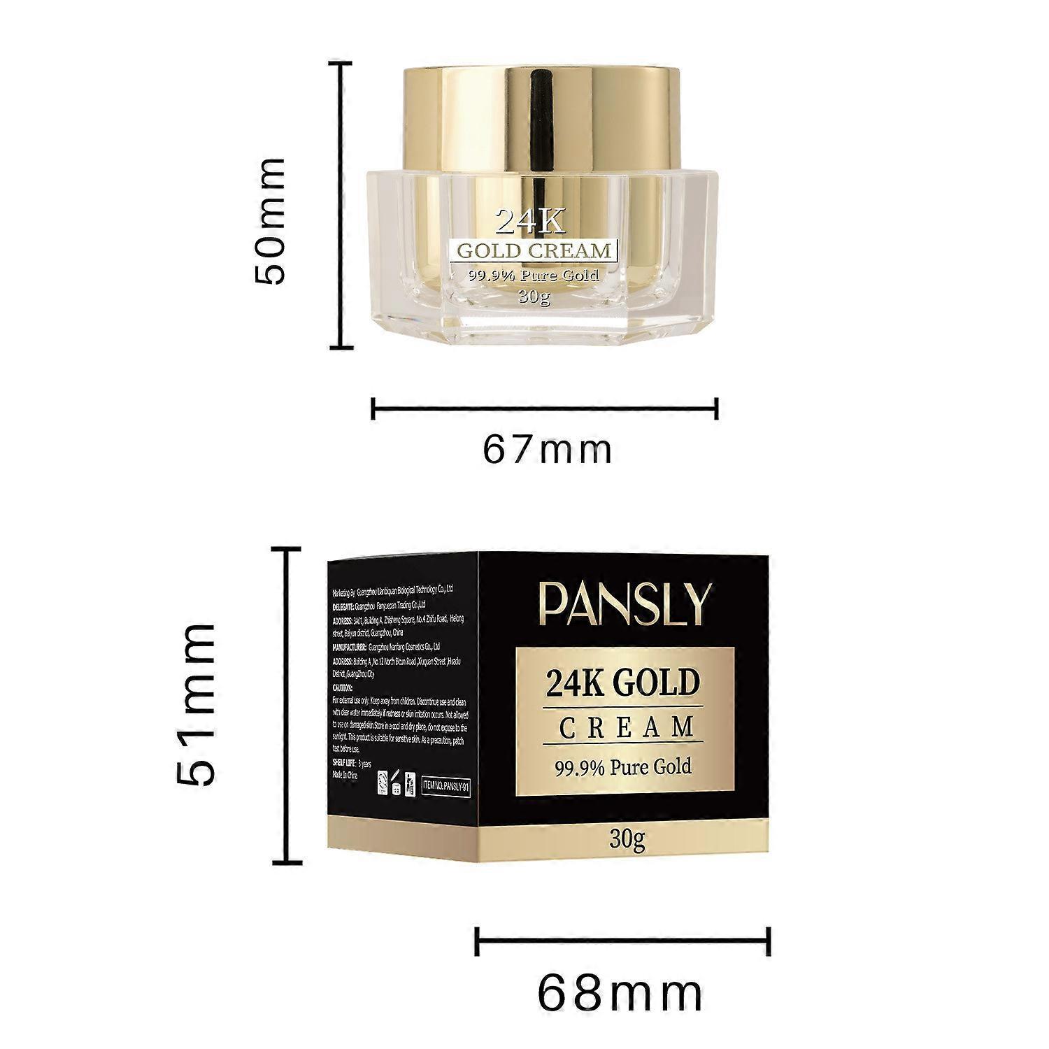 24k Gold Repairing Face Cream Firms Relaxed Skin, Lightens Fine Lines ...