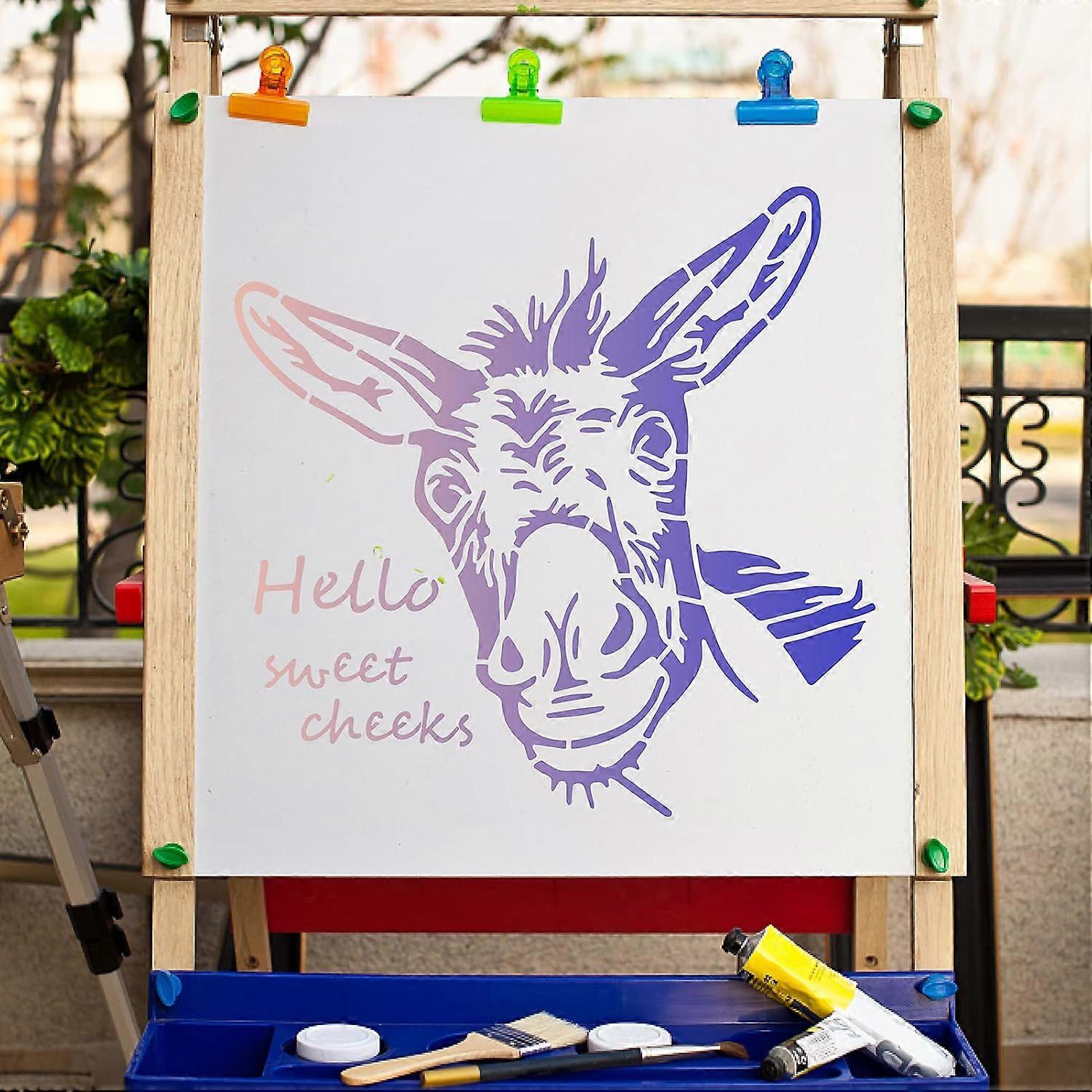 30x30CM Donkey Templates Drawing Painting Stencils Large Reusable ...