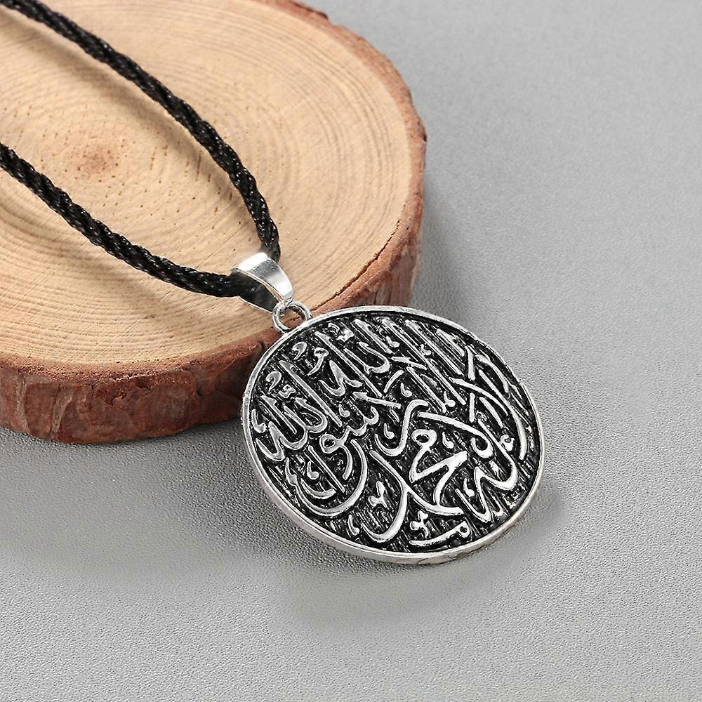 Ethnic Arabic Language Letter Pendant Necklace Islam Muslim Engraved ...