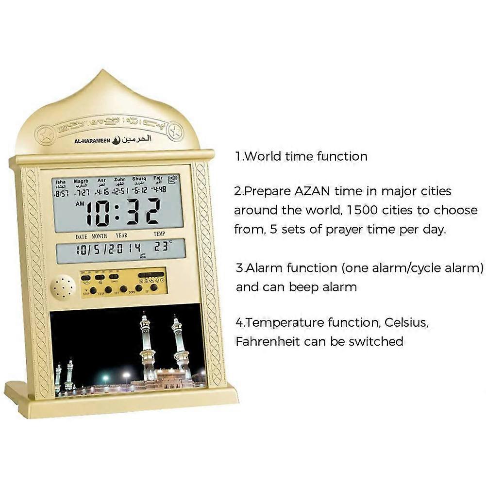 Azan Clock Athan Prayer Clock Automatic Azan Wall Prayer Clock Islamic ...