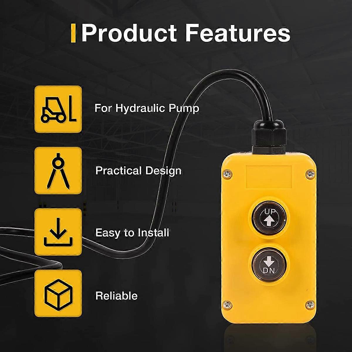 3 Wire Dump Trailer Remote, 12V DC Hydraulic Power Pump Unit for Single Acting Hydraulic Pump ...