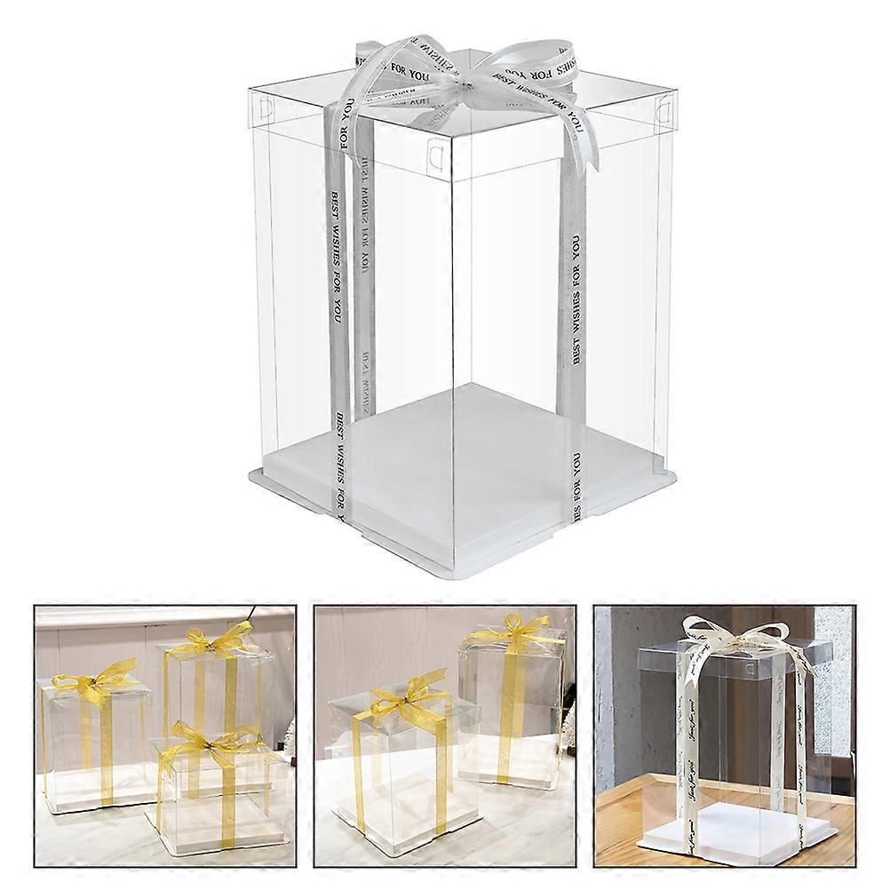 4 Pcs Gift Boxes Candy Birthday Cake Box Clear Moon Cake Boxes Plastic ...