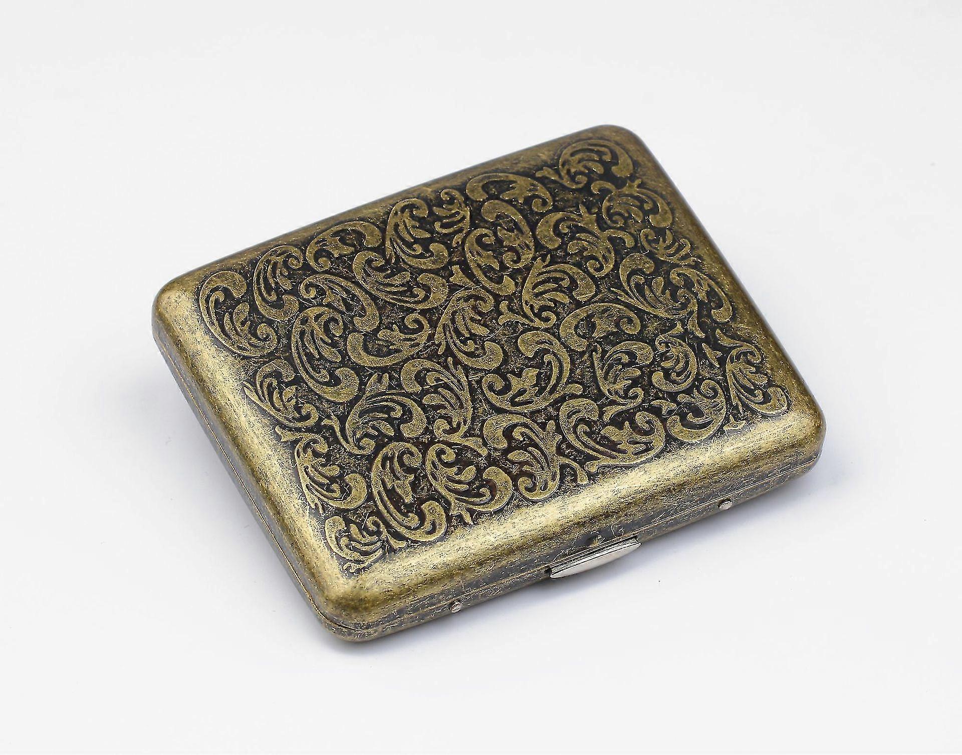 Cigarettfodral, retro metall cigarettask dubbelsidig fjäderklämma öppen ...