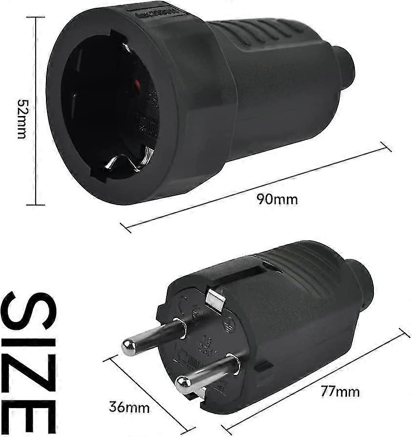 3 Ip44 Male Plugs And 3 Female Sockets, 2 Pin 250v 16a Electrical Plug ...