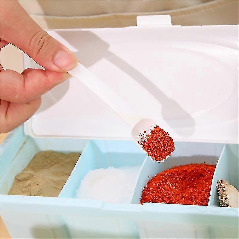 Seasoning Box Condiment Storage Container Rack Spice Jar 4 Cells With ...