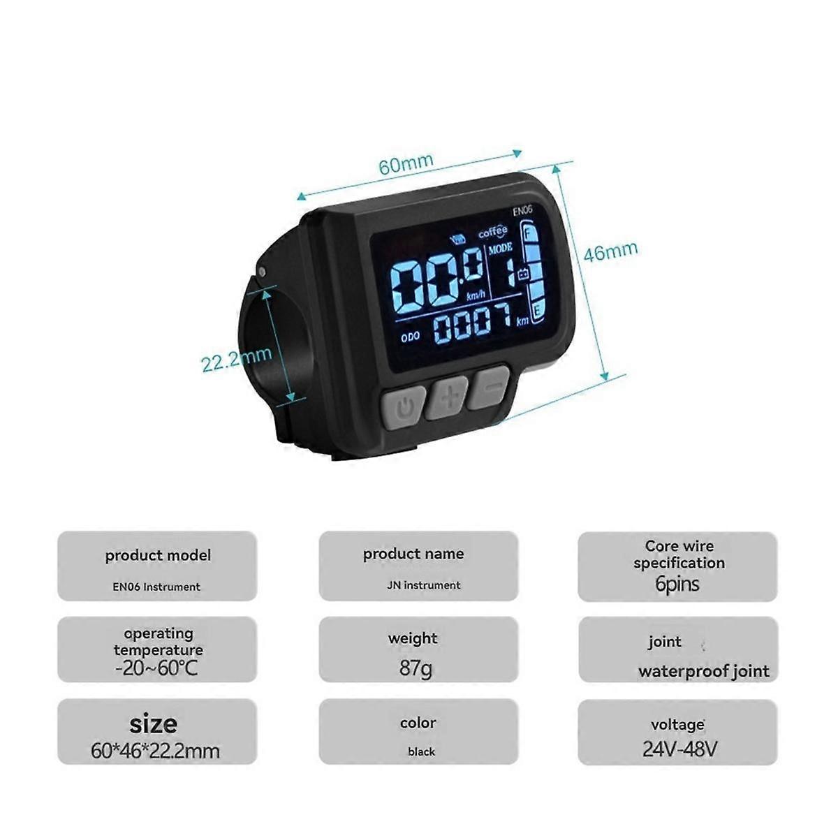 LCD-EN06 Electric Bike LCD Display Meter Dashboard Panel with USB 24V ...