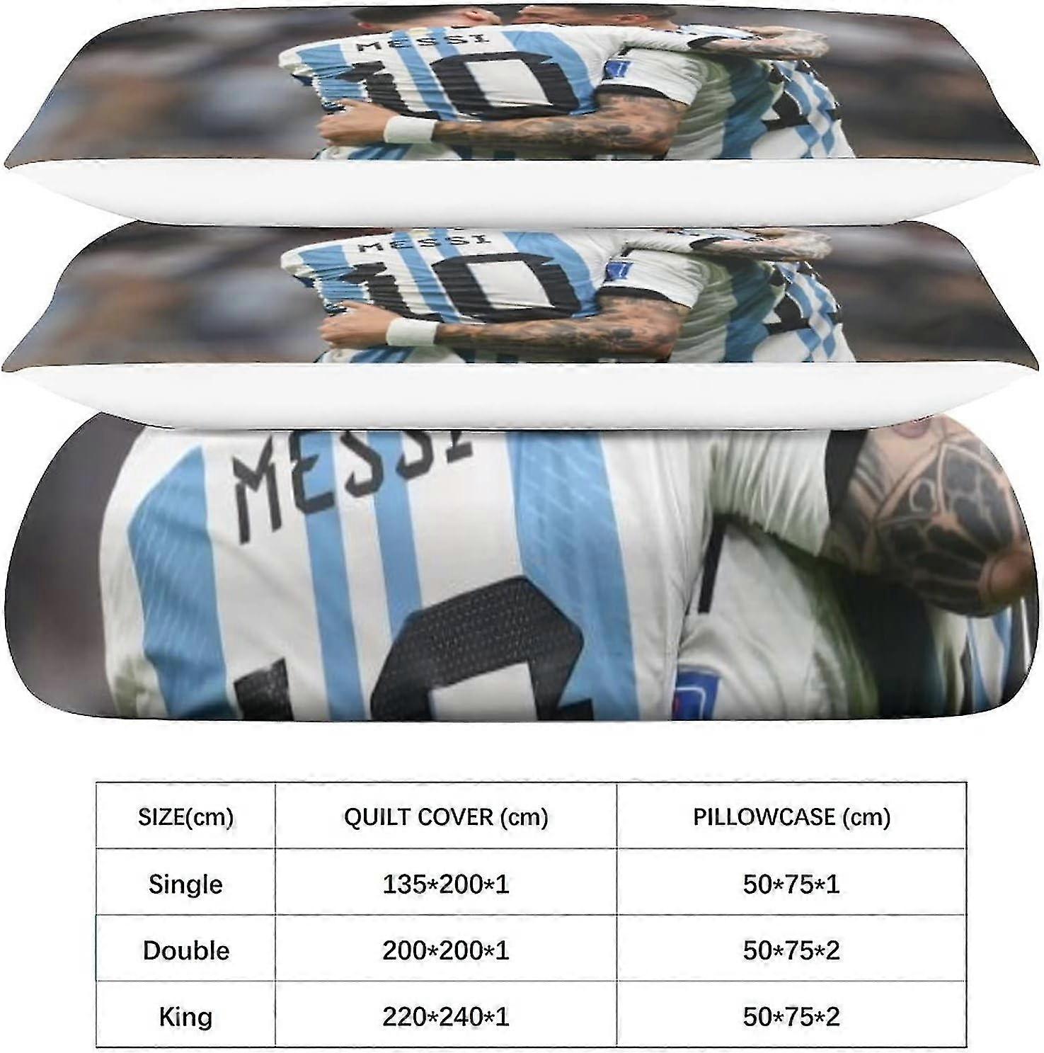 o4654 Bed Sheets Lionel Messi 3D Printed Quilt Cover Duvet Cover Set ...