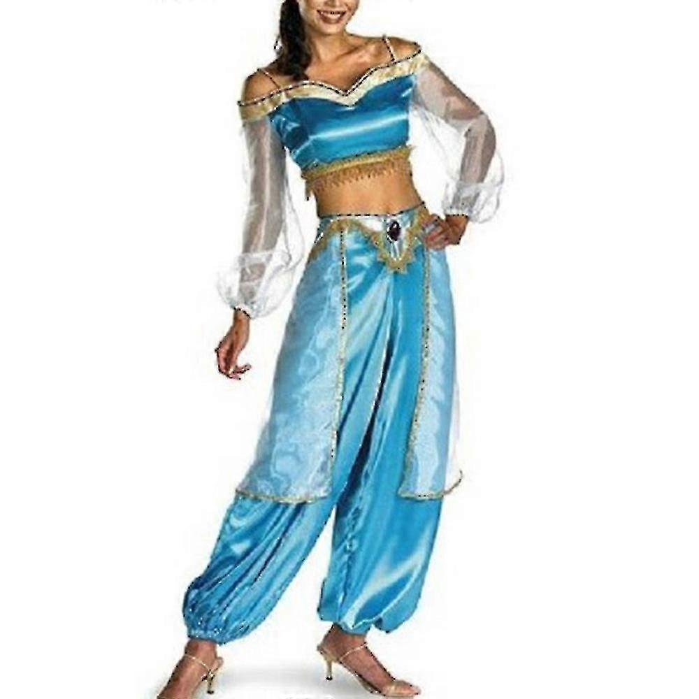 Women Aladdin Alibaba Jasmine Princess Cosplay Costume Fancy Dress ...
