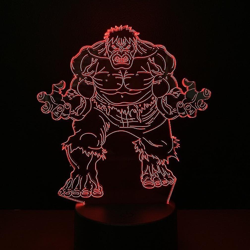 Green Hulk Usb 3d Anime Night Light Atmosphere Led Table Lamp | Fruugo UK