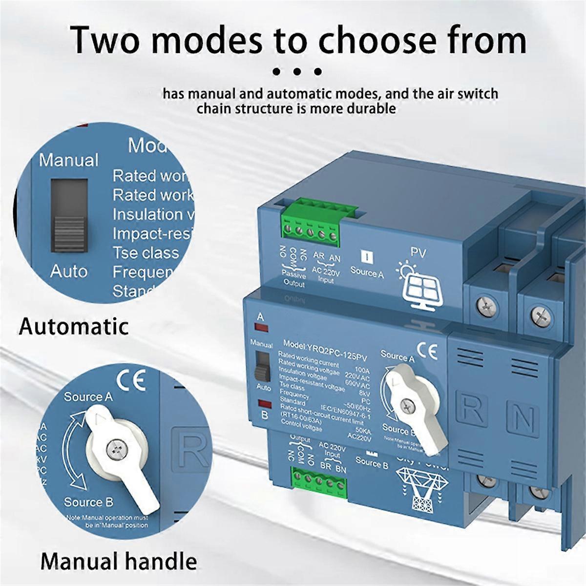 ATS Dual Power Automatic Transfer Switch for Generator or PV Energy to ...