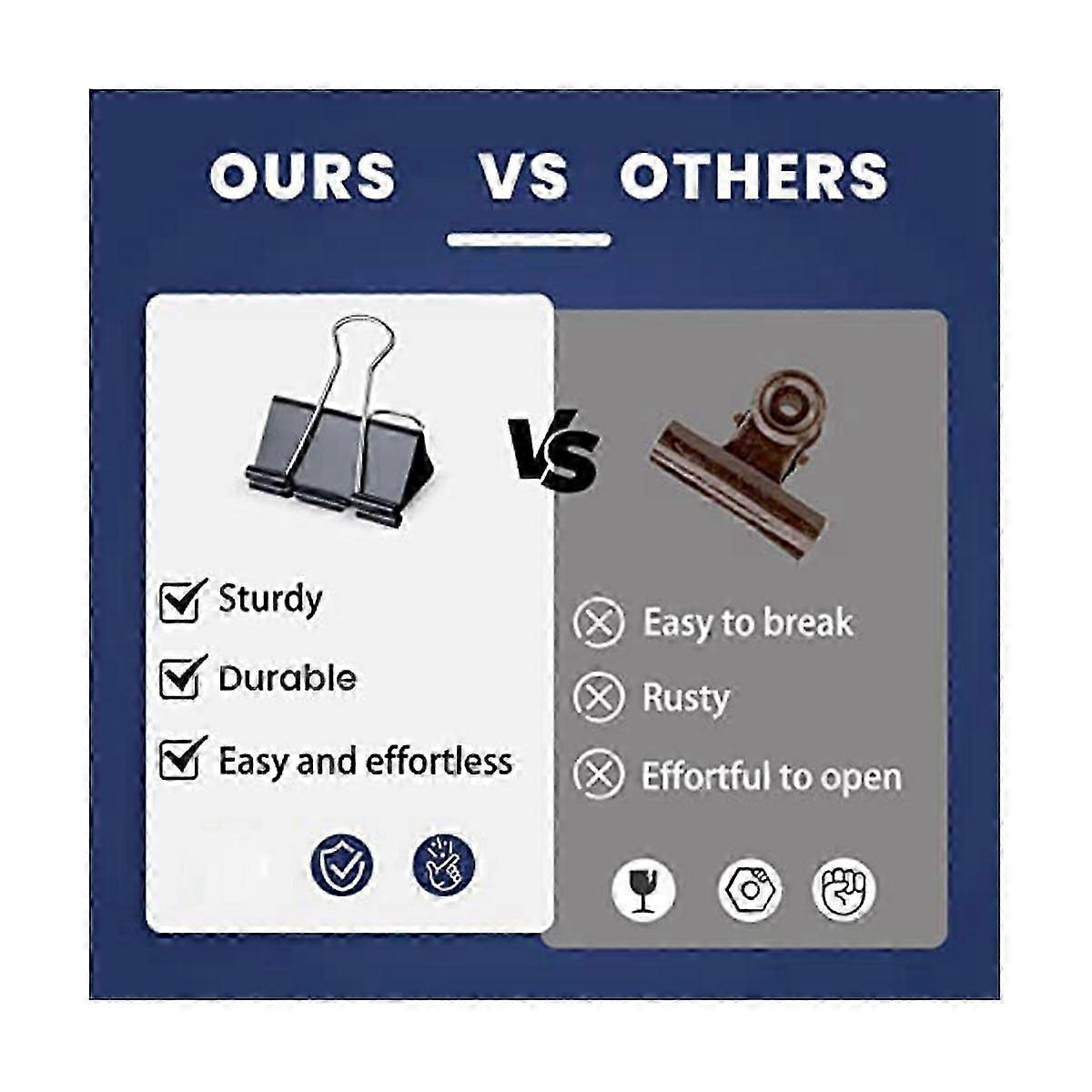 72 Pcs Extra Binder Clips 2 Inch Paper Clip Binding Clip, Paperclips ...