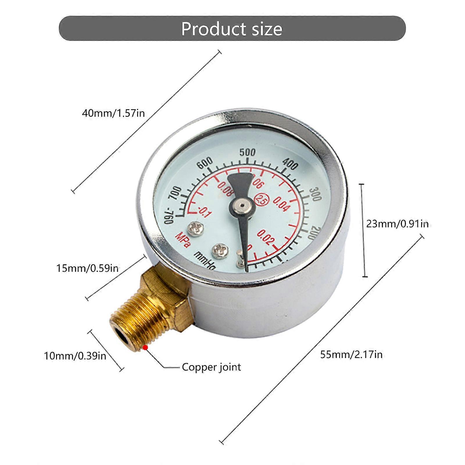 40mm Display Stainless Steel 1/8" NPT Thread Filter Hydraulic Pressure Gauge Meter Manometer ...