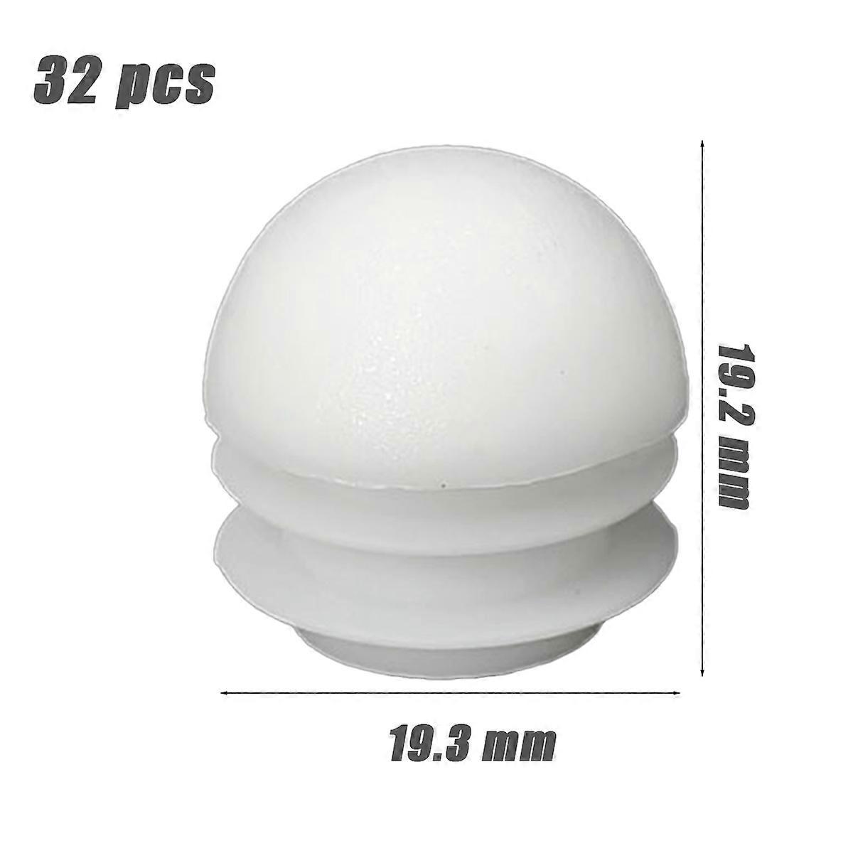 32-Pack Plastic End Caps Pipe Plugs Round Tube Inserts Furniture ...