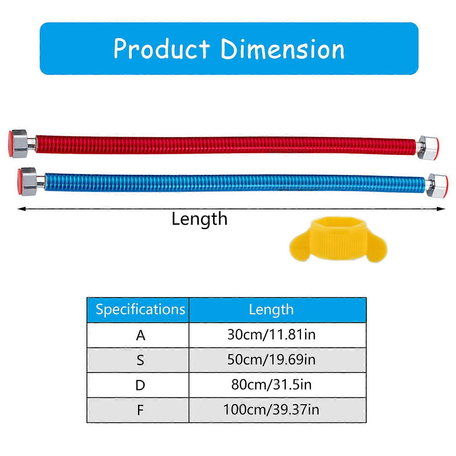 Pack Of 2 Flexible 304 Stainless Steel Water Heater Connector Hot and ...