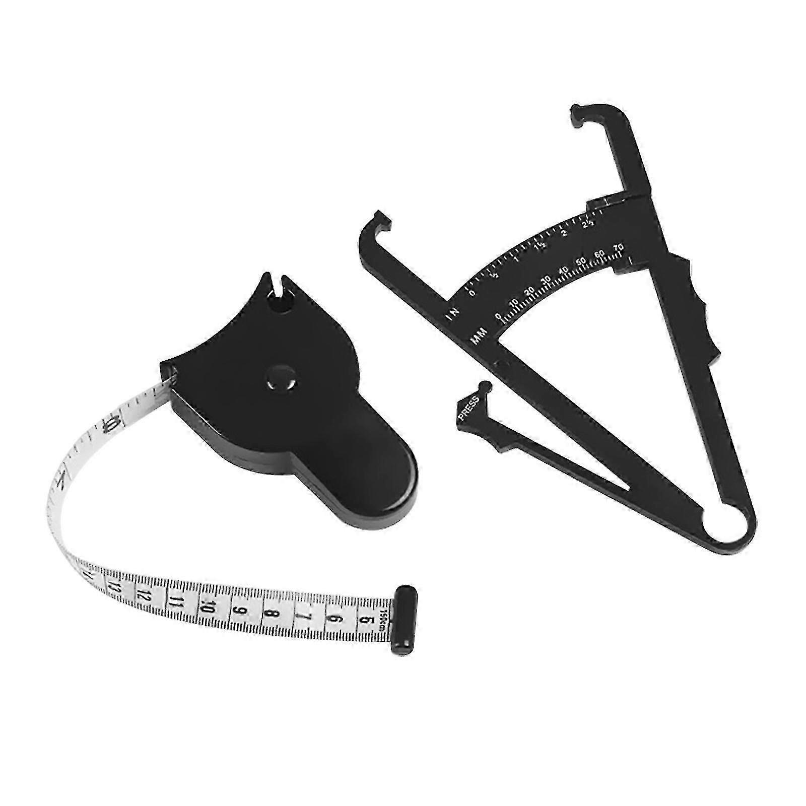 Double Scale Body Fat Clamp Measuring Skinfold Meter Measurement Tape ...
