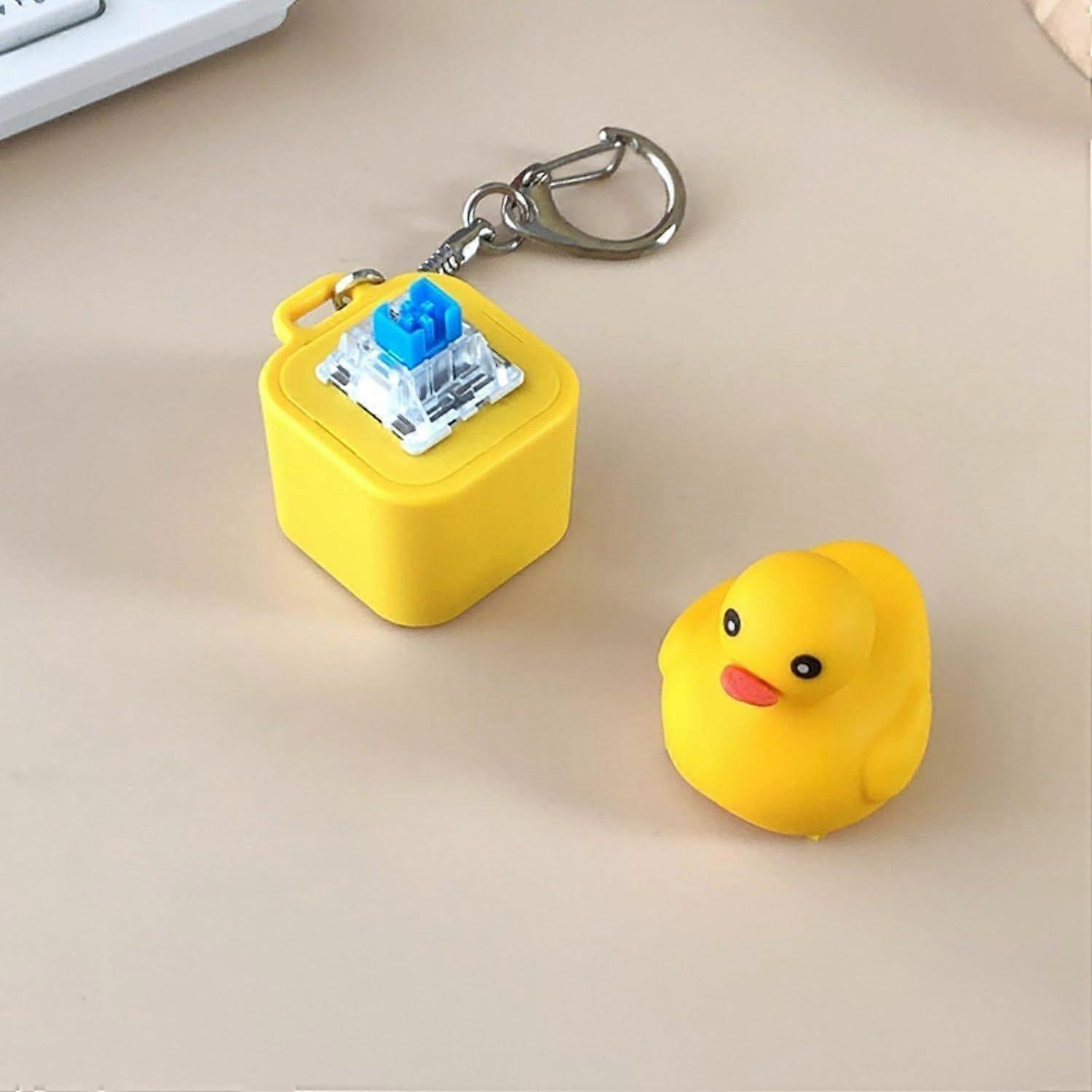 Quacking Duck Keychain, Rechargeable Quacking Duck Stress Reliever with Colorful Lights, Fun ...