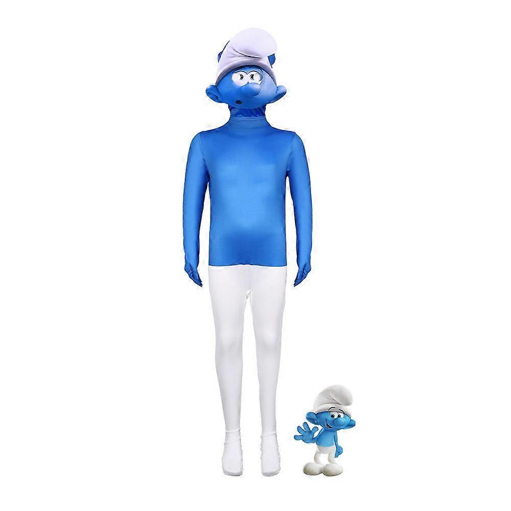 The Smurfs Cosplay Costume Jumpsuit Party Fancy Dress Bodysuit for Kids ...