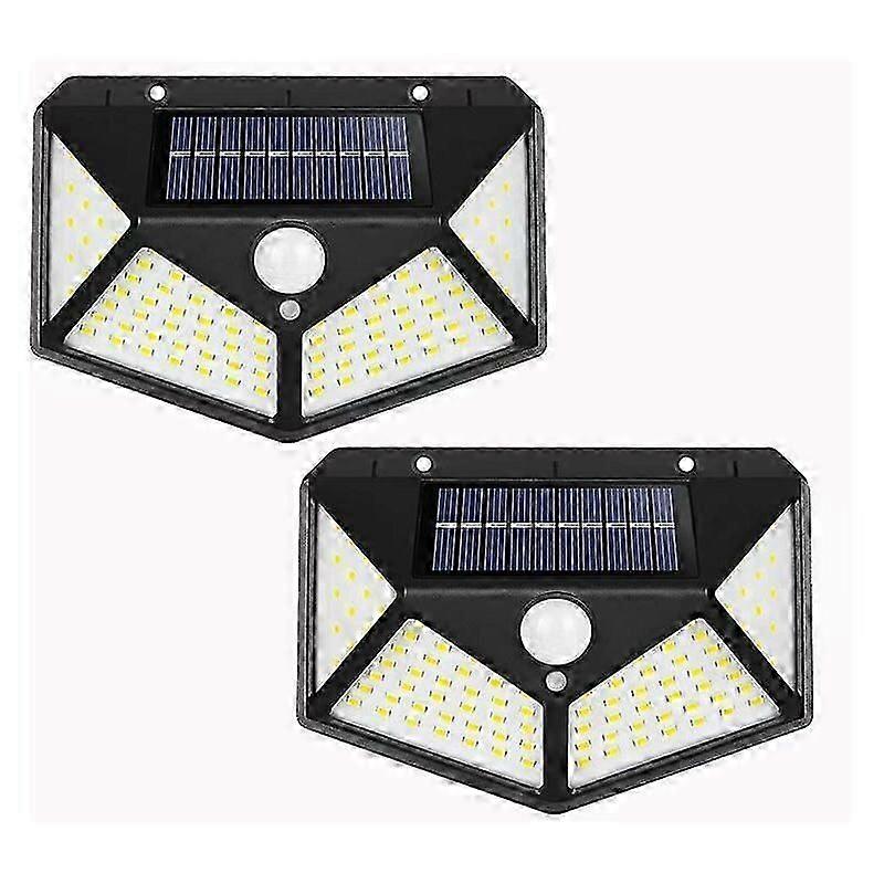 100LED Solar Wall Light with Two Outdoor Solar Lights Outdoor Solar ...