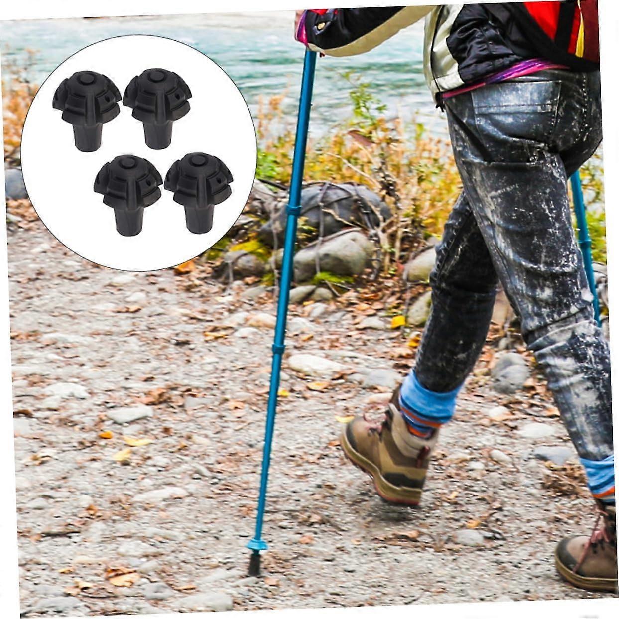 4 pieces Alpine stick tip covers protection for hiking sticks universal ...