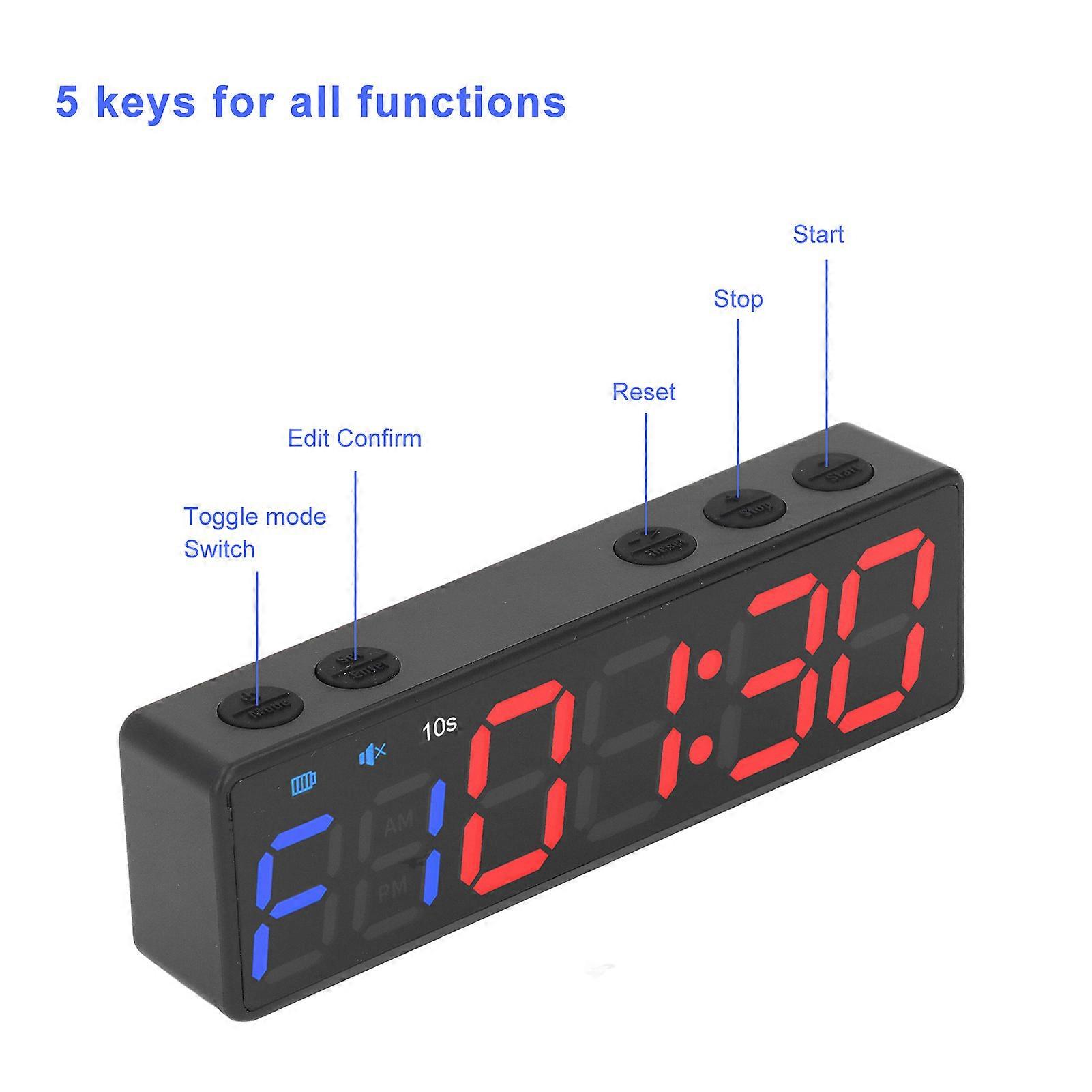 Gym Timer Portable Workout Interval Timer Fitness Clock Large Digital ...