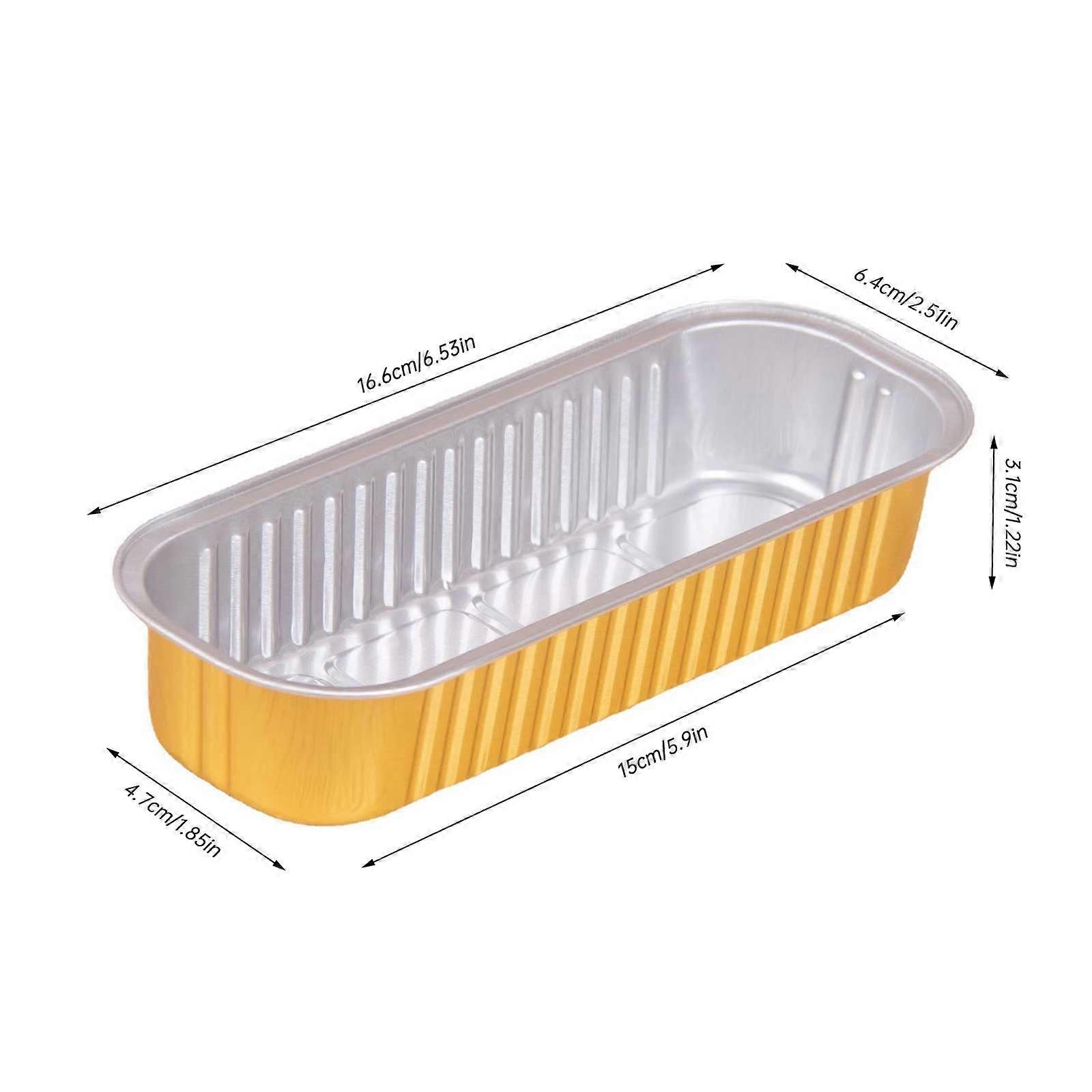 Disposable Aluminum Foil Boxes with Lids, 200ml Rectangular Mini Loaf ...