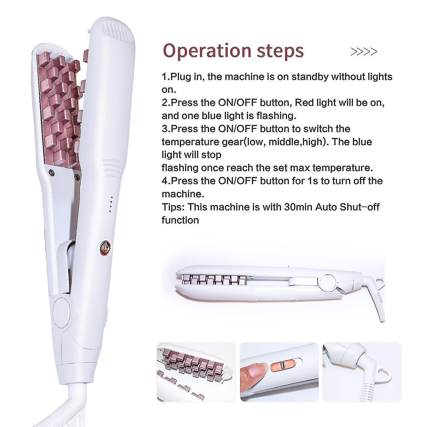 Mini Bouffant Anion Curler Root Corn Beard Grid Curl Straight Double ...