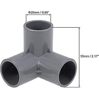 3-way Elbow Pvc Pipe Fitting Furniture Grade 25mm Size Tee Corner Fittings Gray 10pcs | Fruugo UK