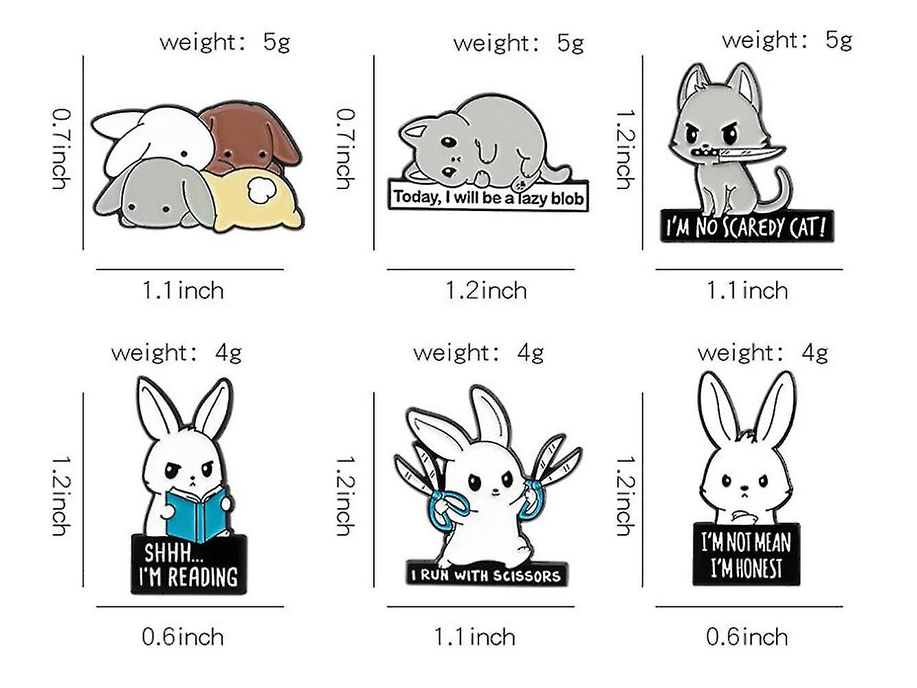 Cute Rabbit Animal Letter Brooch Enamel Pin Badge Kawaii Cartoon Pins ...