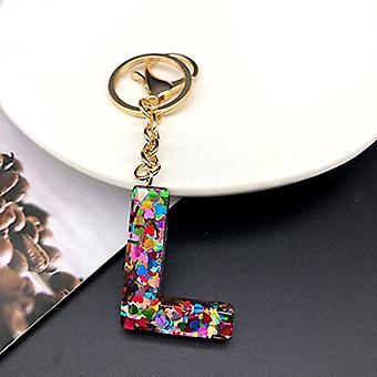 2pcs Letter L Keychain For Women Resin Alphabet Initial Letter Cute ...