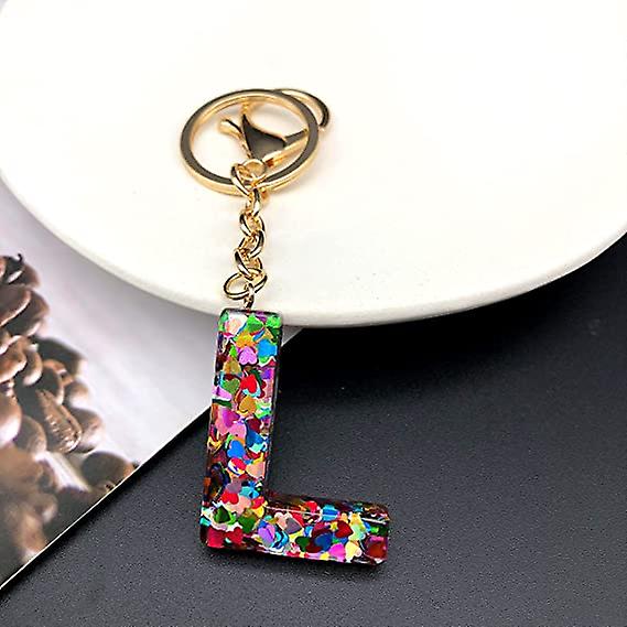 2pcs Letter L Keychain For Women Resin Alphabet Initial Letter Cute ...