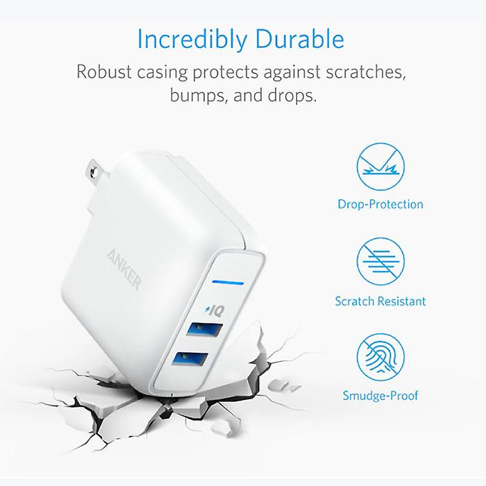 ANKER Elite Dual Port Wall Charger Wallcharger AC Home Charger Plug ...