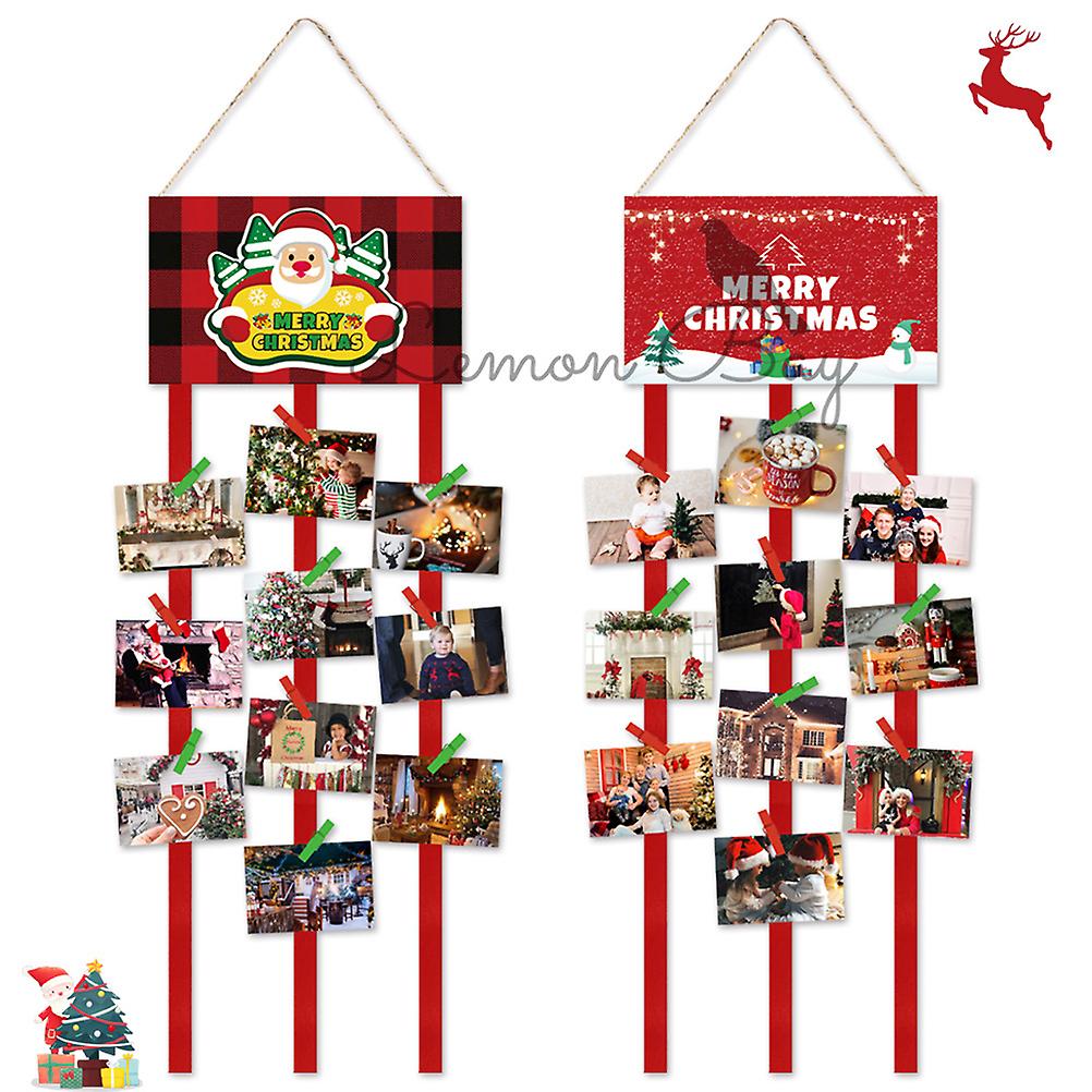 Christmas Card Holder Felt Wall Hanging Picture Holders with 40 Photo ...