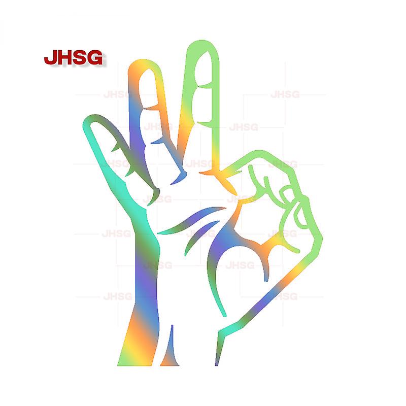 Jhsg Finger Gesture Funny Car Sticker Diy Personalized Anime Decal ...